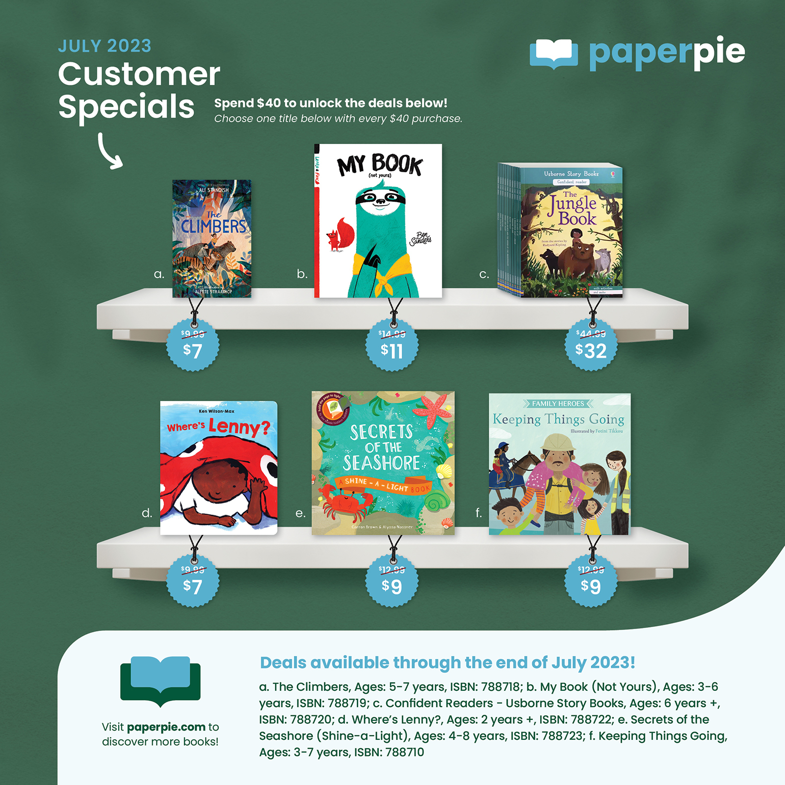 PaperPie July 2023 Customer Specials - Farmyard Books | Brand Partner ...