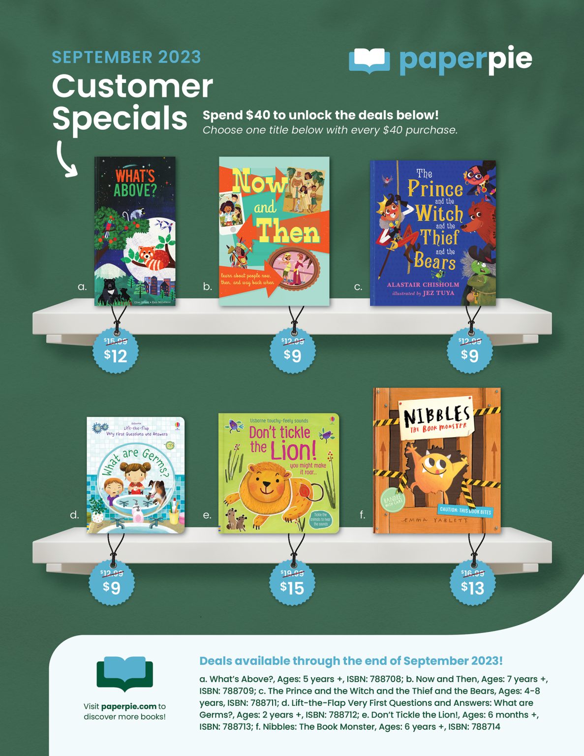 PaperPie September 2023 Customer Specials - Farmyard Books | Brand ...